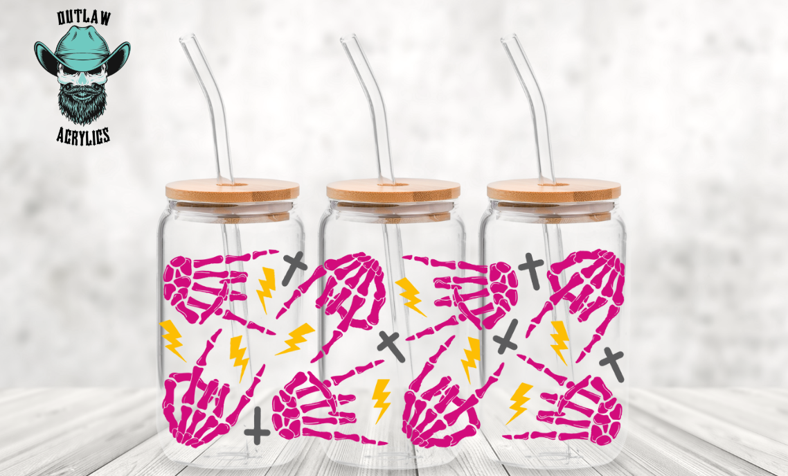 Rock Skeleton Hands Wrap – Outlaw Acrylics