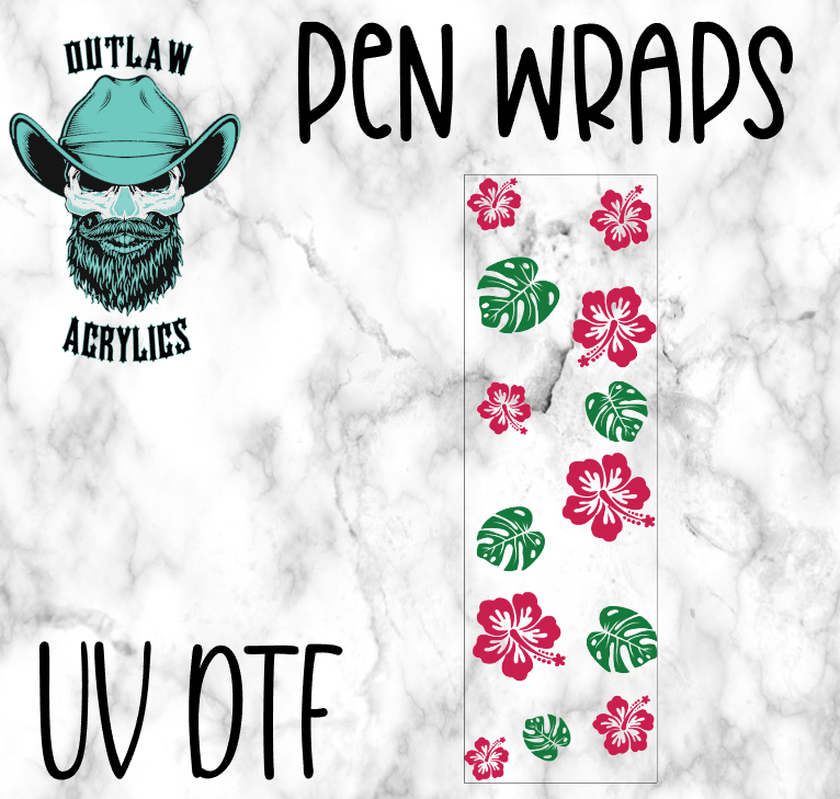 Hibiscus Pen Wrap UV-DTF – Outlaw Acrylics