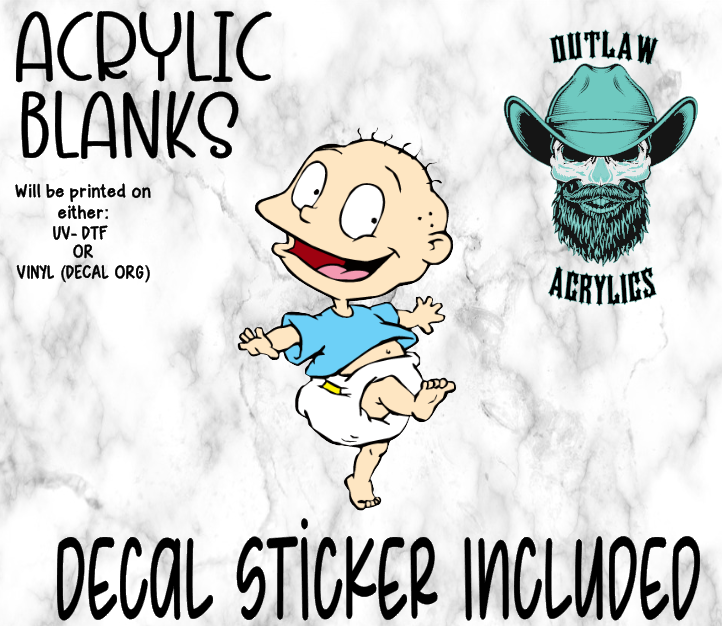 Diaper Boy Acrylic & Decal Set- Outlaw Acrylics