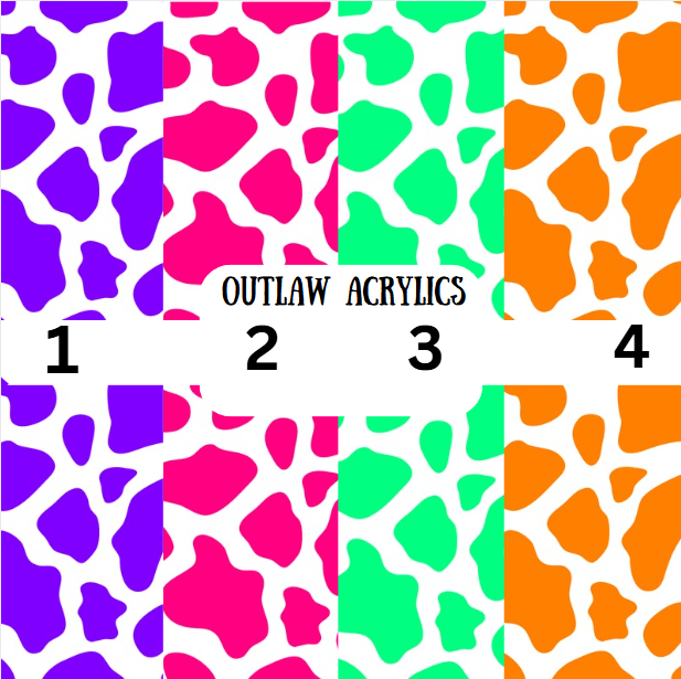 Colorful Cow Print Vinyl – Outlaw Acrylics