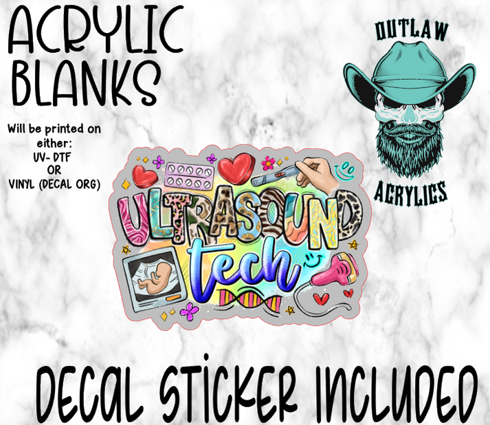 Ultrasound Tech Acrylic & Decal Set - Outlaw Acrylics