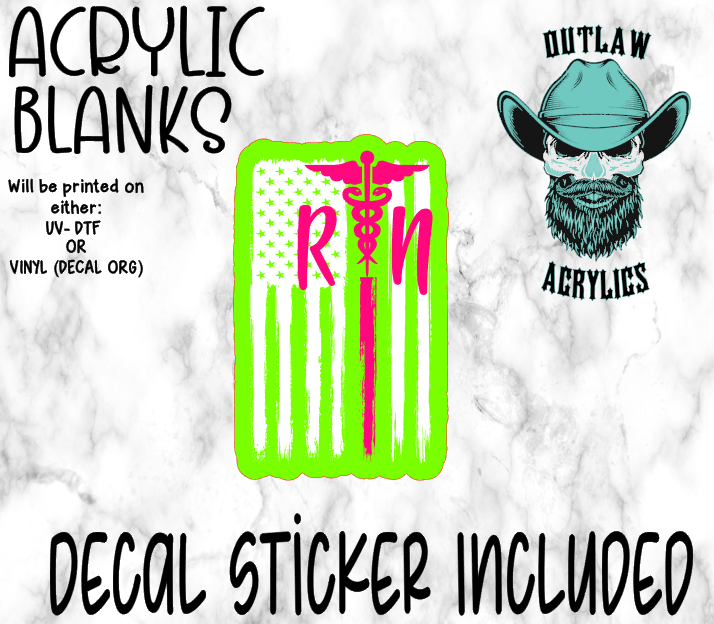 RN Flag Acrylic & Decal Set- Outlaw Acrylics