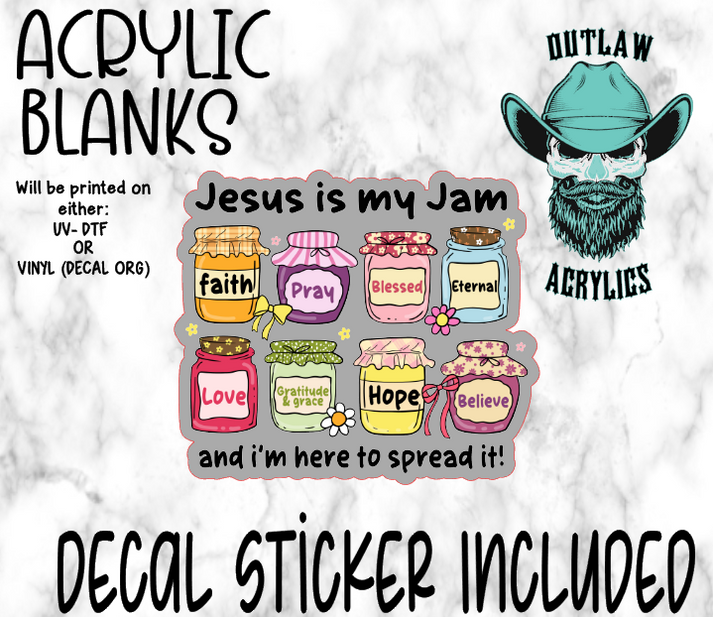 Jam Jesus Acrylic & Decal Set- Outlaw Acrylics