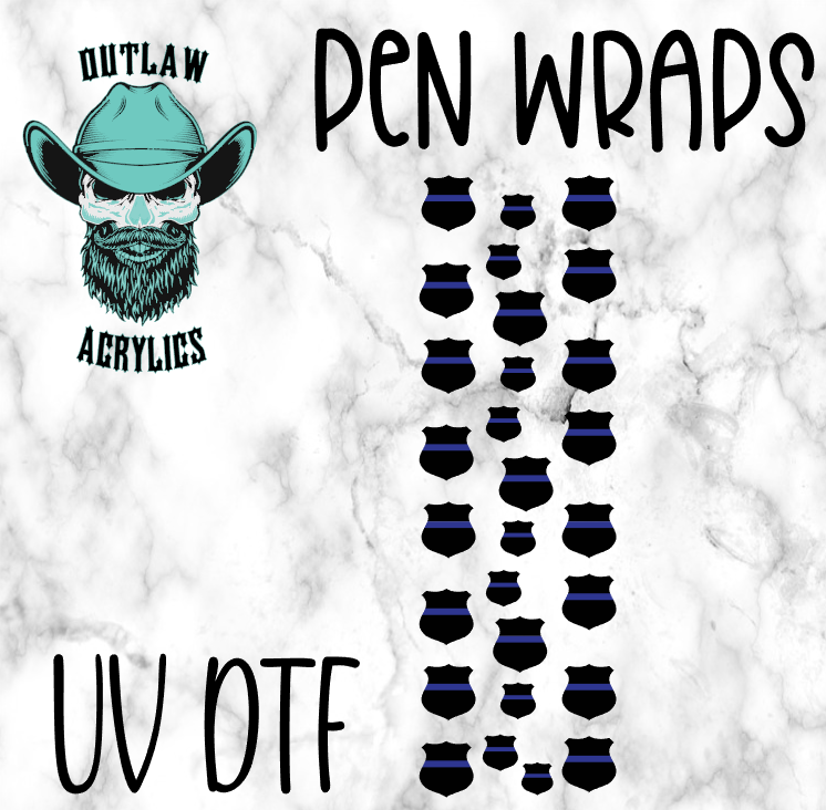 Police Line Pen Wrap UV-DTF – Outlaw Acrylics