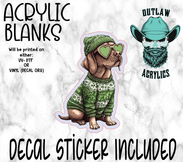 St Patrick Labrador Acrylic & Decal Set- Outlaw Acrylics